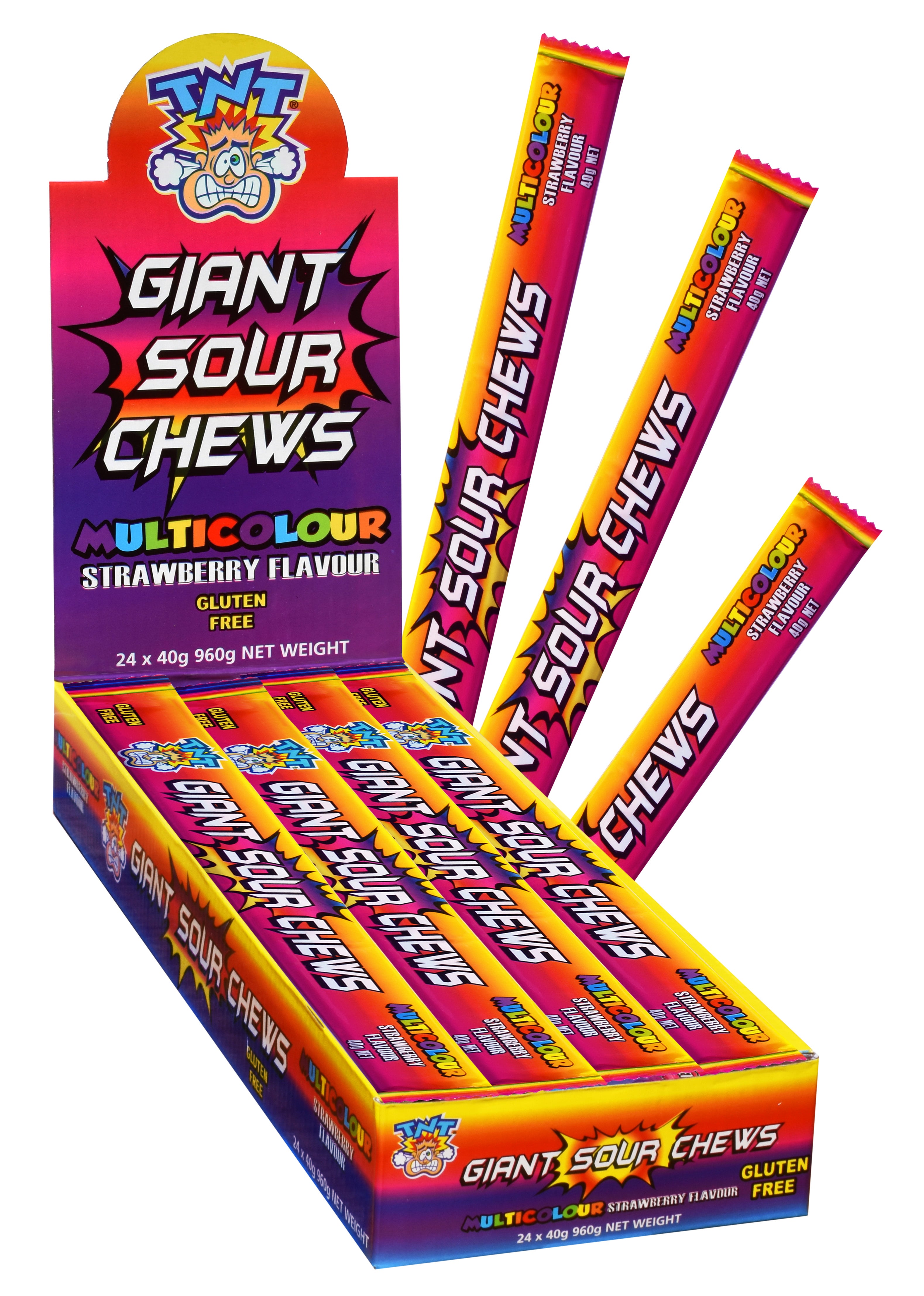 TNT Sour Mega Chews strawberry | Sunshine Confectionery